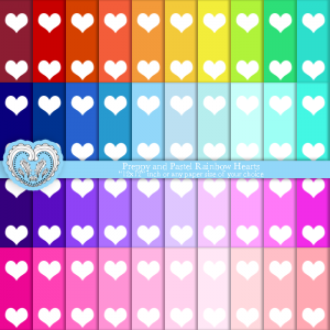 Hearts Digital Scrapbooking Paper Goods - Color Sheets - Pack Of 40 ...